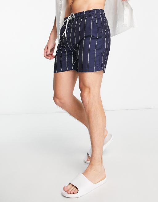 Threadbare candi stripe swim shorts in navy and white | ASOS Threadbare candi stripe swim shorts in navy and white | ASOS