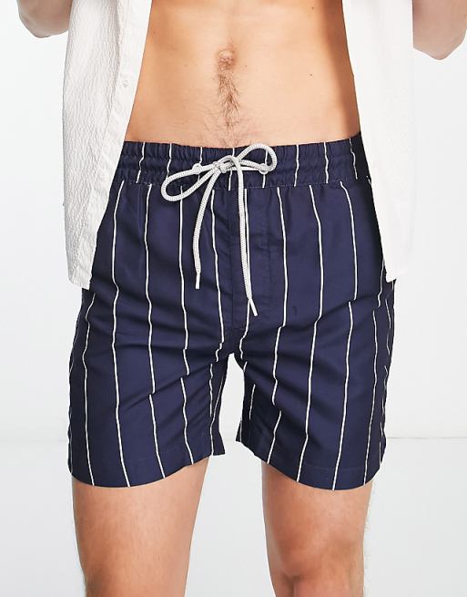 Threadbare candi stripe swim shorts in navy and white | ASOS Threadbare candi stripe swim shorts in navy and white | ASOS