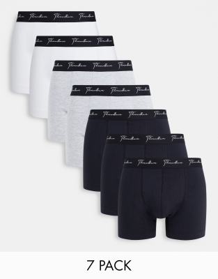Threadbare chip 3 pack boxers in black white grey | ASOS