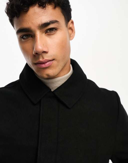 Threadbare faux wool jacket in black | ASOS