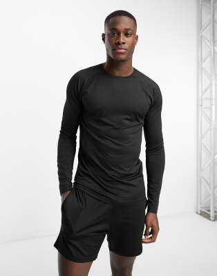 Threadbare Fitness co-ord long sleeve training top in black | ASOS