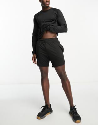 Threadbare Fitness co-ord mid length training shorts in black | ASOS