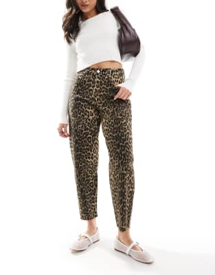 Threadbare leopard print barrel jeans | ASOS