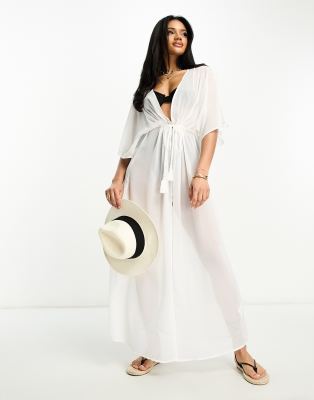Threadbare maxi beach cover up in white | ASOS
