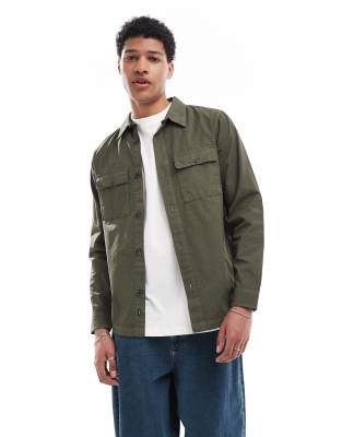 Threadbare 'ministry' lightweight cotton shacket in khaki | ASOS
