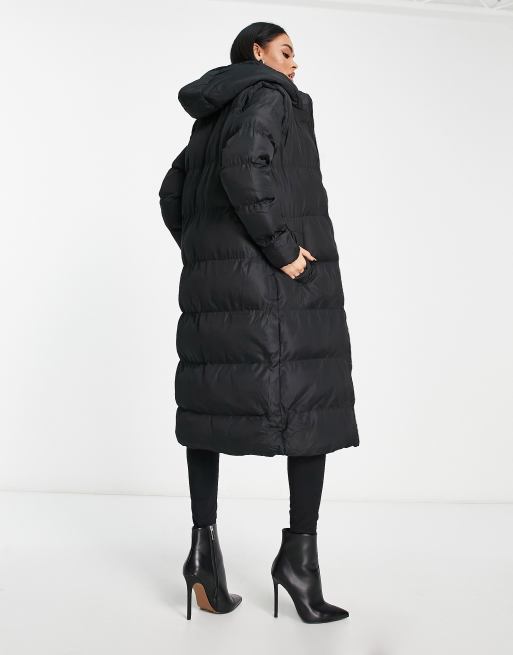 Threadbare Onyx 2 in 1 longline gilet and puffer coat in black | ASOS
