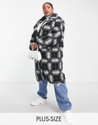 Threadbare Curve Threadbare Plus Bear Oversized Teddy Borg Coat In ...