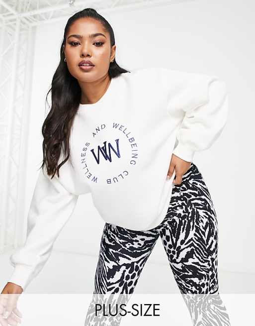 Threadbare Plus - Dixie - Sweat avec broderie Wellness - Blanc | ASOS Threadbare Plus - Dixie - Sweat avec broderie Wellness - Blanc | ASOS