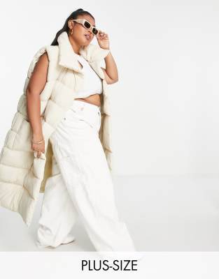 Threadbare Curve Threadbare Plus Reflex Oversized Longline Padded Vest