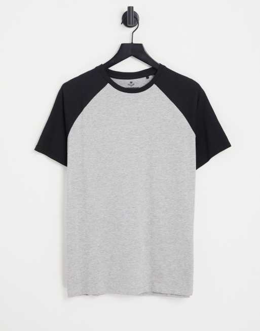 Threadbare raglan t-shirt in grey black | ASOS