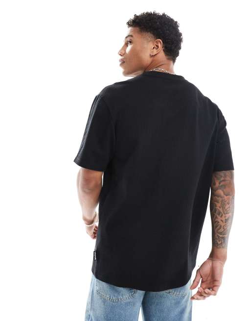Threadbare relaxed fit t-shirt in black texture | ASOS