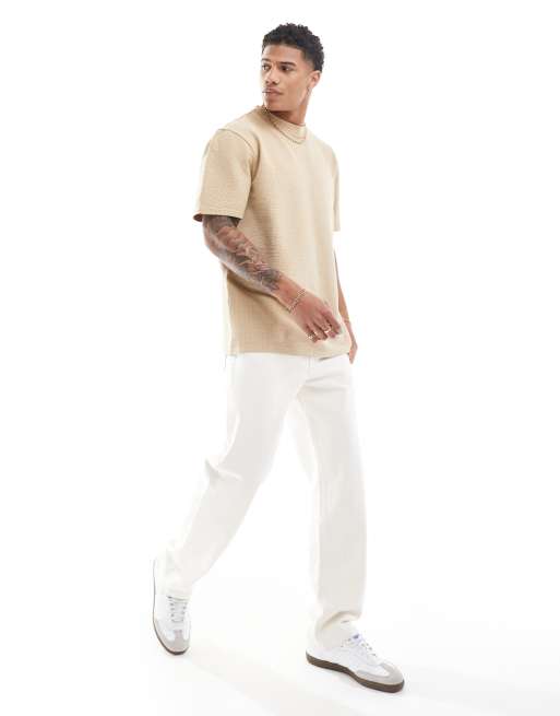 Threadbare relaxed fit t-shirt in stone texture | ASOS