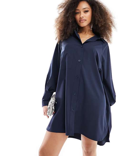 Threadbare - Sheila - Mini overhemdjurk in marineblauw | ASOS Threadbare - Sheila - Mini overhemdjurk in marineblauw | ASOS