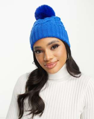 Threadbare Ski bobble hat in blue | ASOS