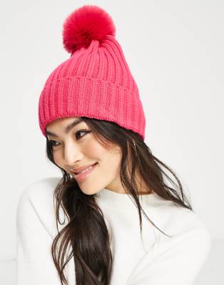 Threadbare Ski bobble hat in pink | ASOS