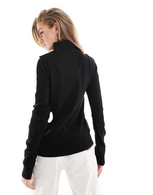 Threadbare Ski printed roll neck jumper in black | ASOS