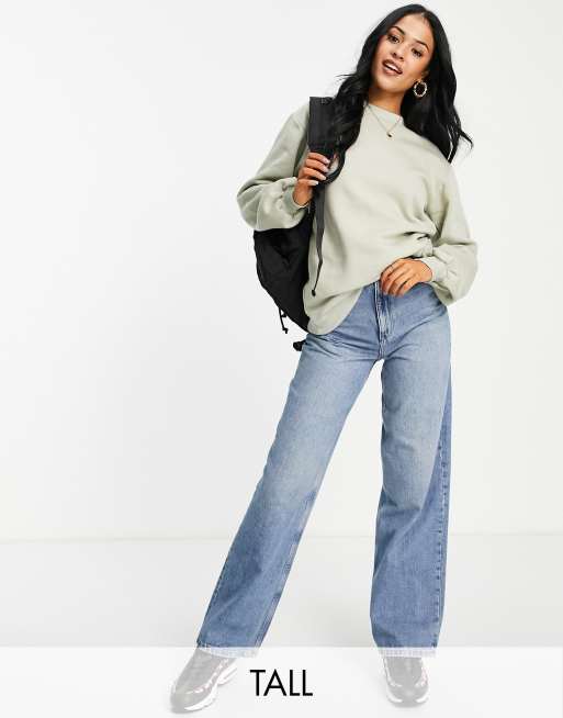 Threadbare Tall Dixie Sweat Oversize Blanc Cassé Asos
