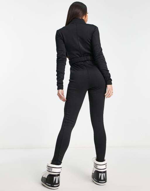 Threadbare Tall Ski belted jumpsuit in black | ASOS