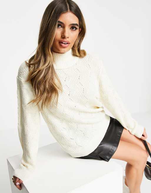 Threadbare Valeria Hochgeschlossener Pullover In Weiß Mit