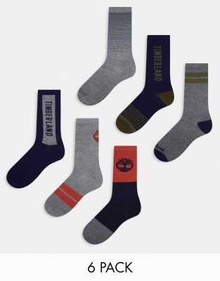 Timberland 6 pack socks in gift box multi pack | ASOS
