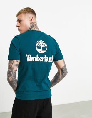 Timberland back print t-shirt in teal exclusive to asos | ASOS