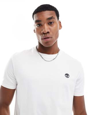 Timberland Dunstan small chest logo t-shirt in white | ASOS