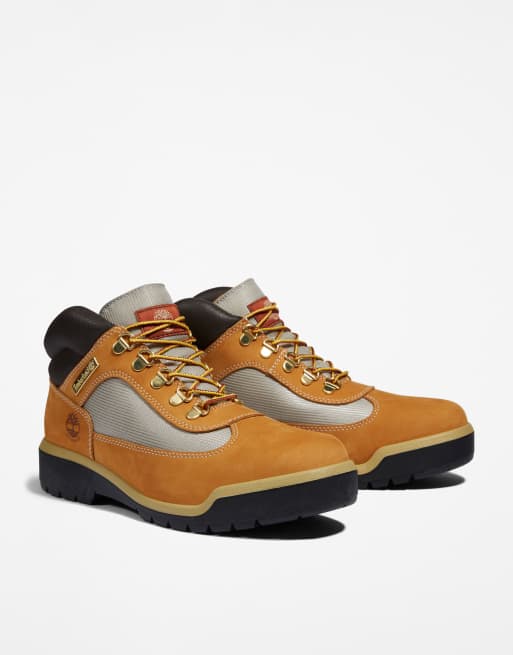 Timberland Field boot mid lace-up waterproof boot in wheat | ASOS