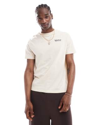 Timberland large tree logo backprint t-shirt in off white | ASOS