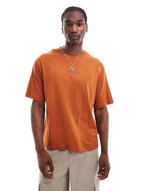 Timberland oversized t shirt with repeat logo in brown Exclusive to Asos ASOS