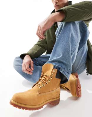 Timberland premium 6inch boots in wheat tan nubuck | ASOS