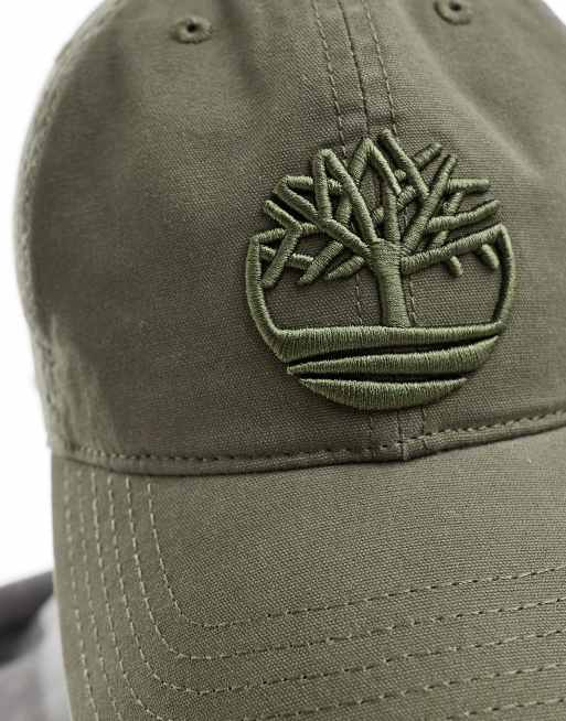 Timberland small logo baseball cap in khaki | ASOS
