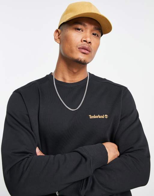 Timberland Small Logo sweatshirt in black | ASOS