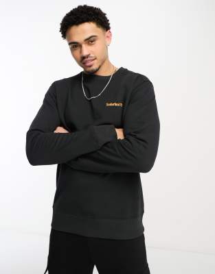 Timberland small logo sweatshirt in black | ASOS