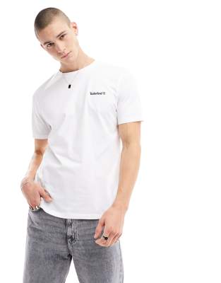 Timberland small script logo t-shirt in white | ASOS