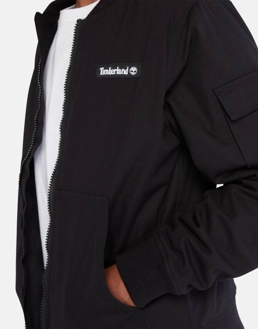 Timberland utility bomber jacket in black | ASOS