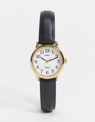 Timex leather strap watch in black | ASOS