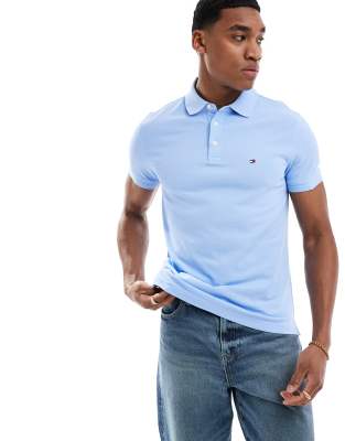Tommy Hilfiger 1985 slim polo shirt in baby blue | ASOS