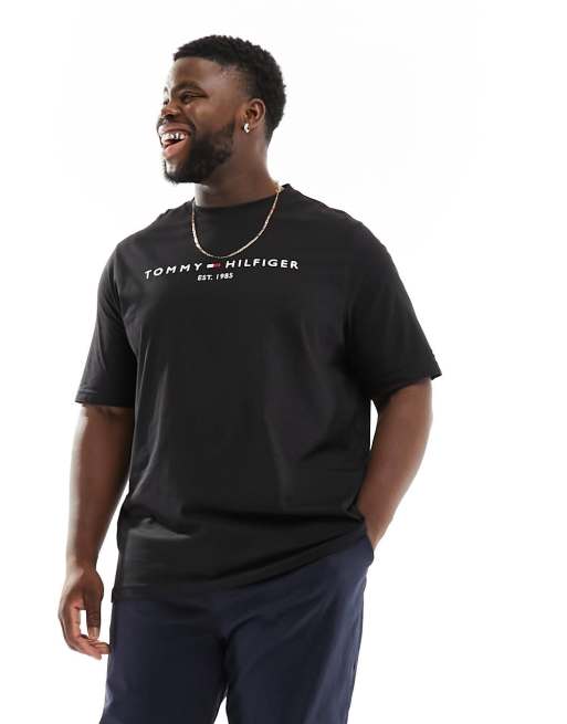 Tommy Hilfiger Big Tall T Shirt mit Logo in Schwarz ASOS