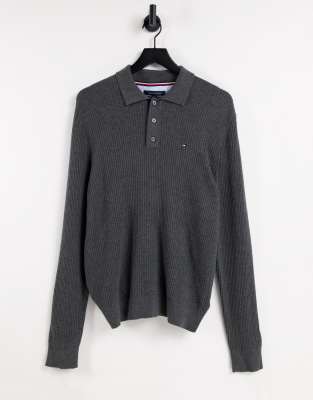 Tommy Hilfiger long sleeve textured polo shirt | ASOS
