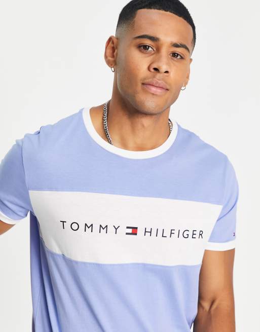 Tommy Hilfiger Loungewear T Shirt mit Farbblock Design in Blau ASOS