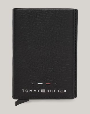 Tommy Hilfiger Premium Leather Credit Card Holder in Black | ASOS