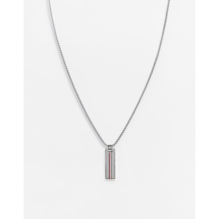Tommy Hilfiger Silberne Halskette mit Logoanhanger ASOS