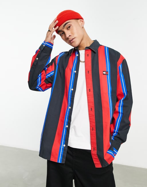 Tommy Jeans - Chemise à rayures colorées - Noir | ASOS