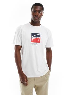 Tommy Jeans dna box logo t shirt in white ASOS