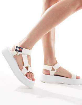 Tommy Jeans Eva sandals in white | ASOS
