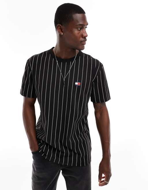 Tommy Jeans Gestreiftes T Shirt in Schwarz und WeiB ASOS