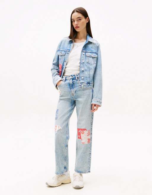 Tommy Jeans layla straight leg jeans in Multi | ASOS