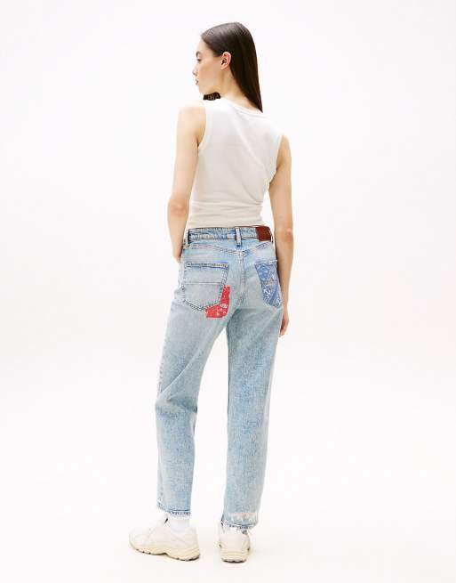 Tommy Jeans layla straight leg jeans in Multi | ASOS