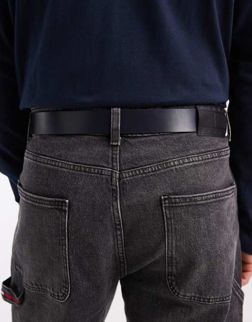 Tommy Jeans Ryan flag logo tab with 3.5 belt in black | ASOS
