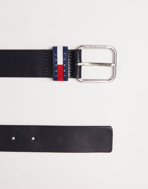 Tommy Jeans Ryan flag logo tab with 3.5 belt in black | ASOS